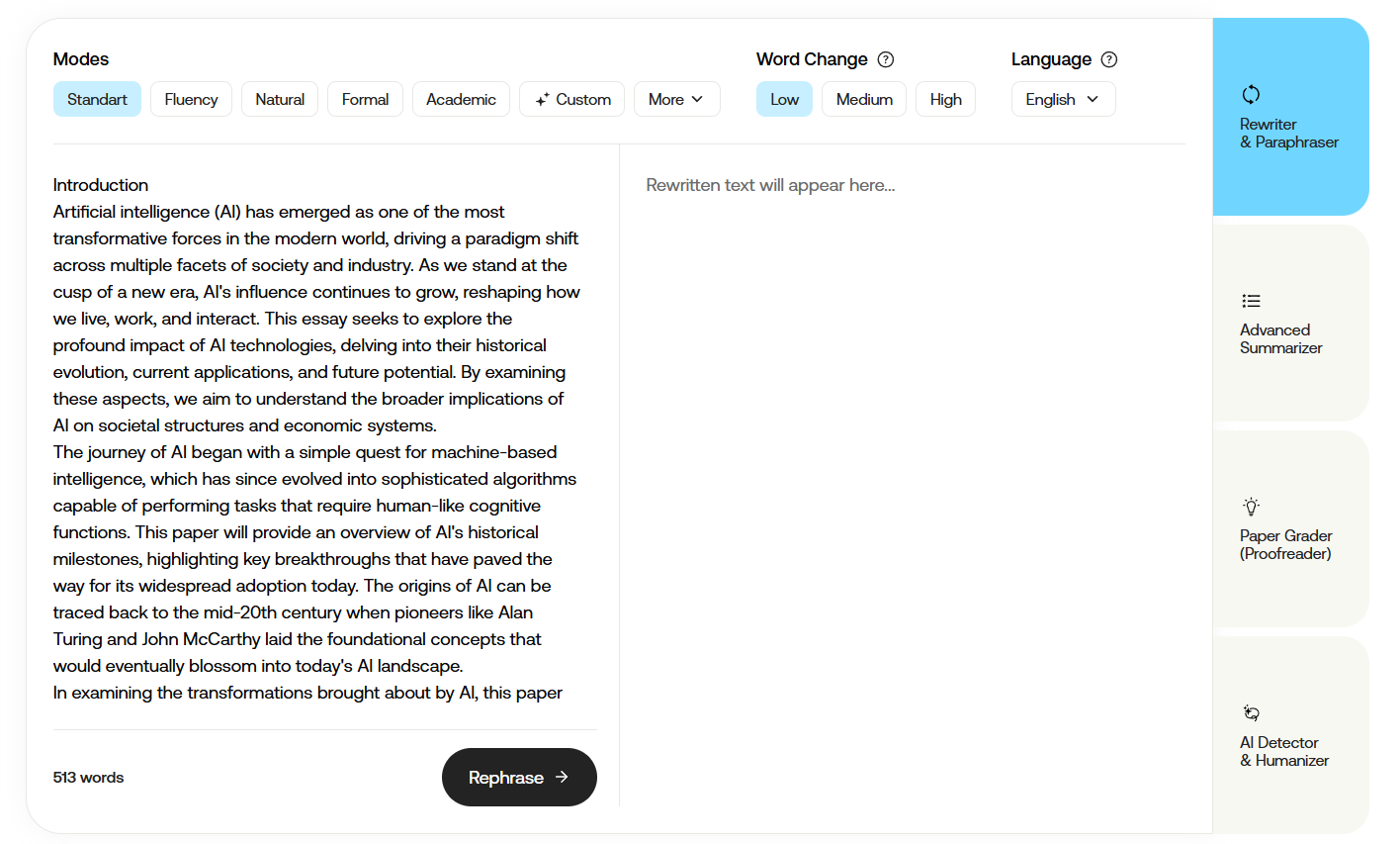 Sentence Rewriting Tool Smart Effective Paraphrasing